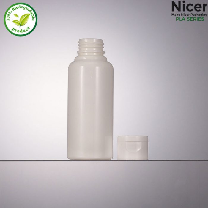 100ml Biodegradable eco-friendly PLA bottle with flip cap - Nicer Packaging