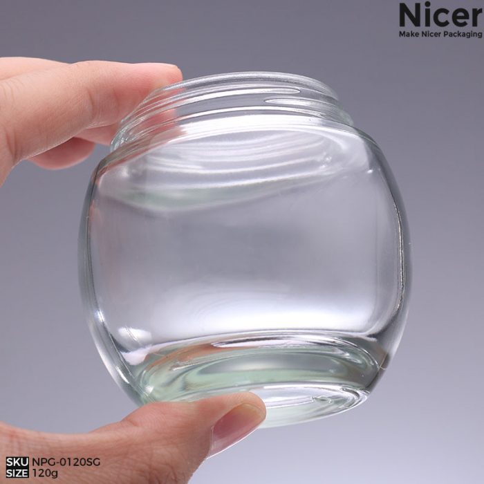 120g glass jar with silver plastic cap NPG-0120SG