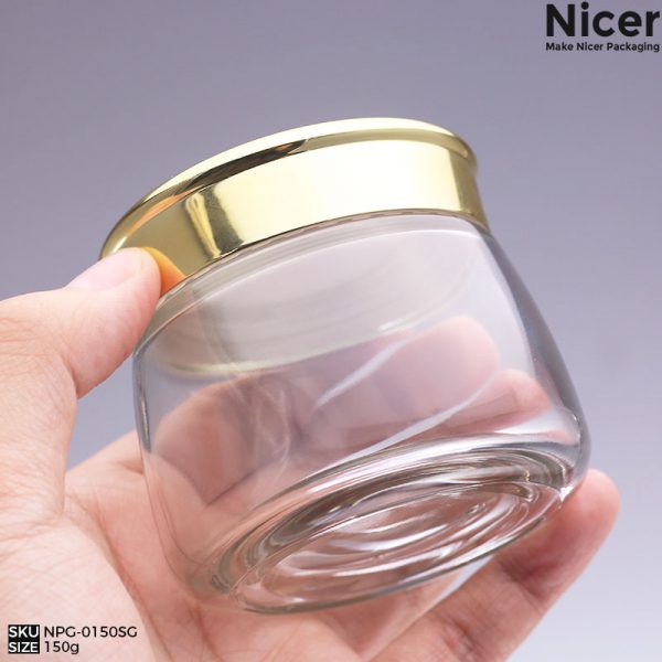 150g glass jar with gold plastic cap NPG-0150SG