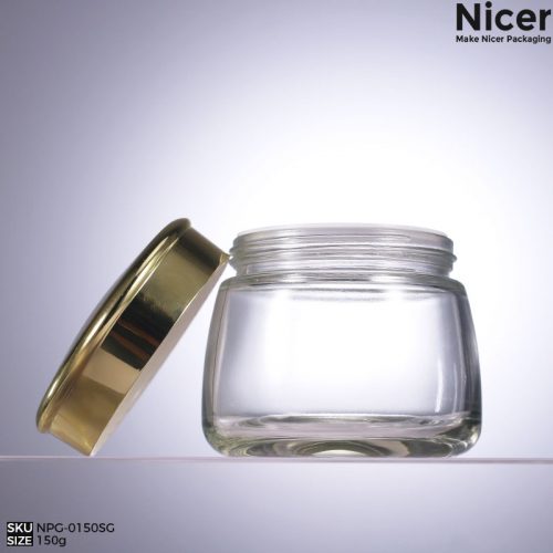 150g glass jar with gold plastic cap NPG-0150SG