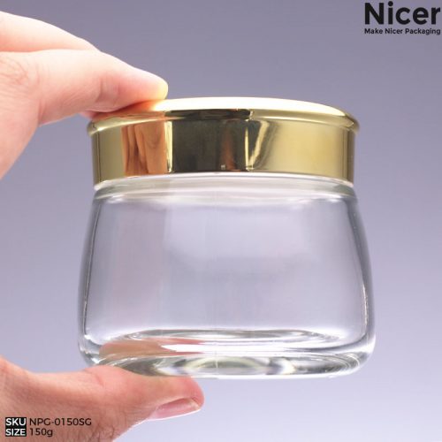 150g glass jar with gold plastic cap NPG-0150SG